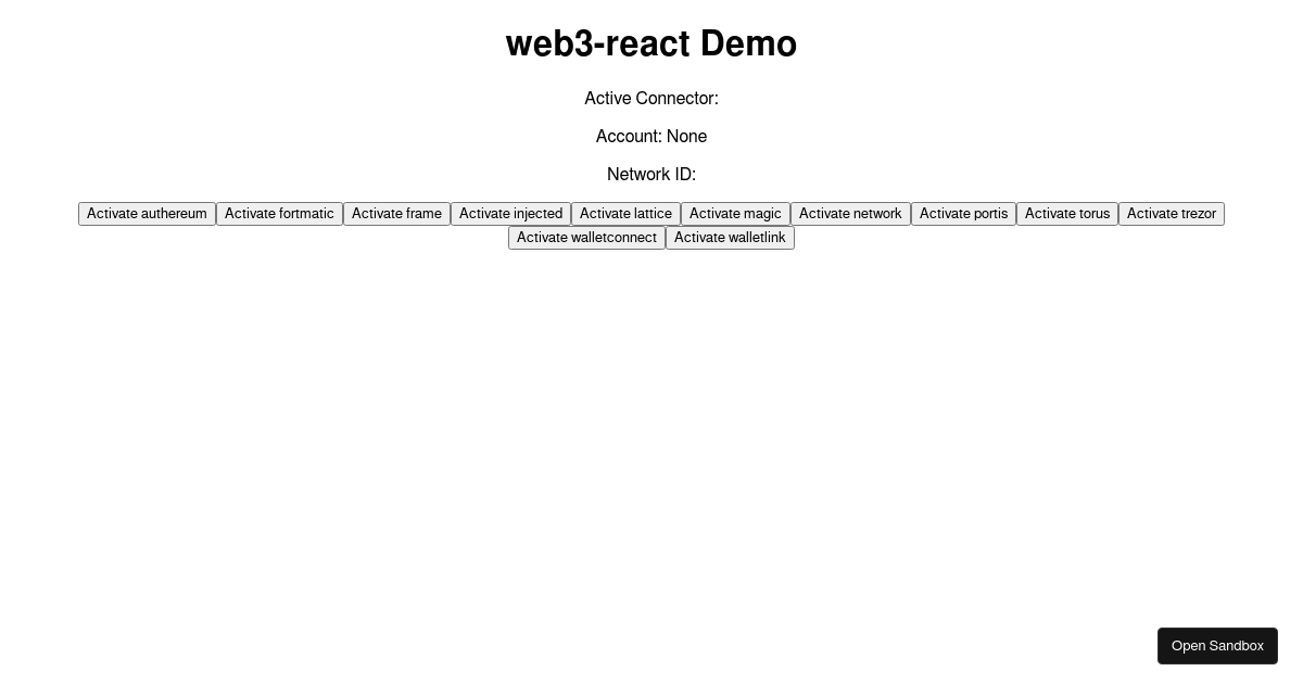 web3-react-unstable (forked) - Codesandbox
