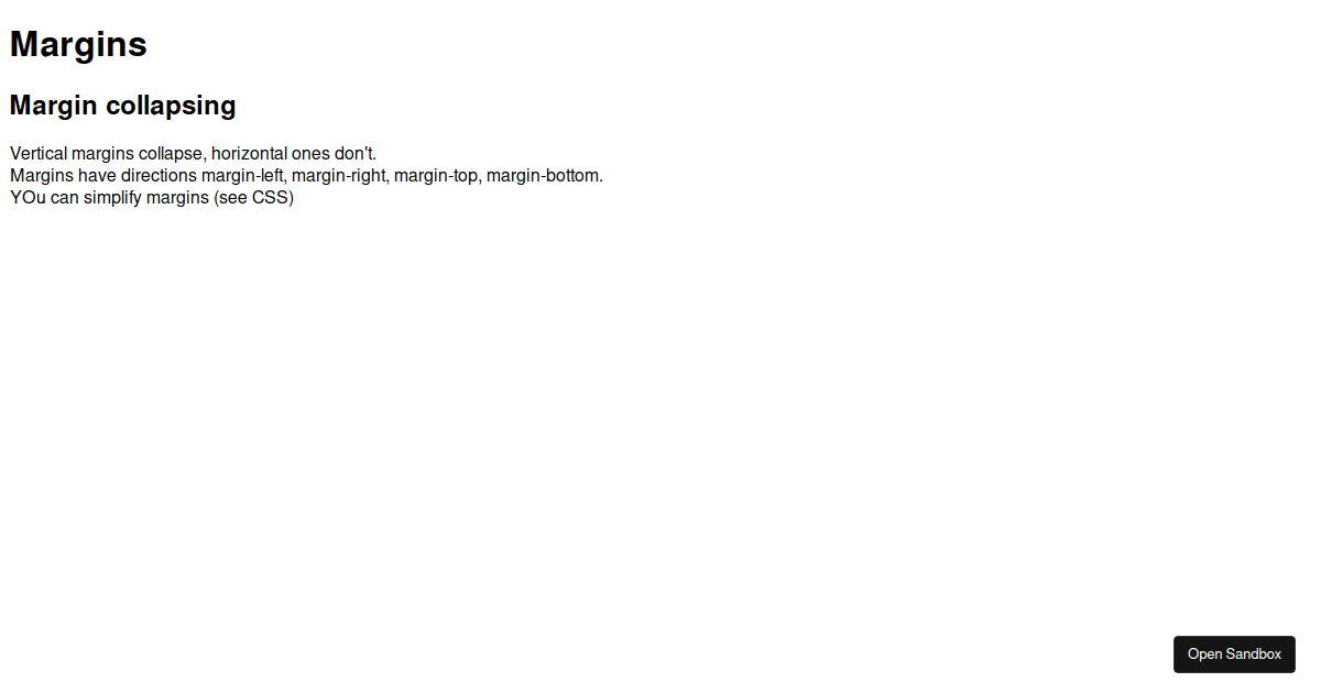 Margins - Codesandbox