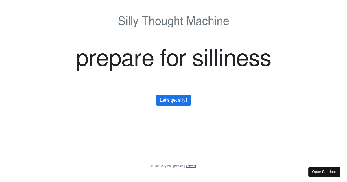 Silly Thought - Codesandbox