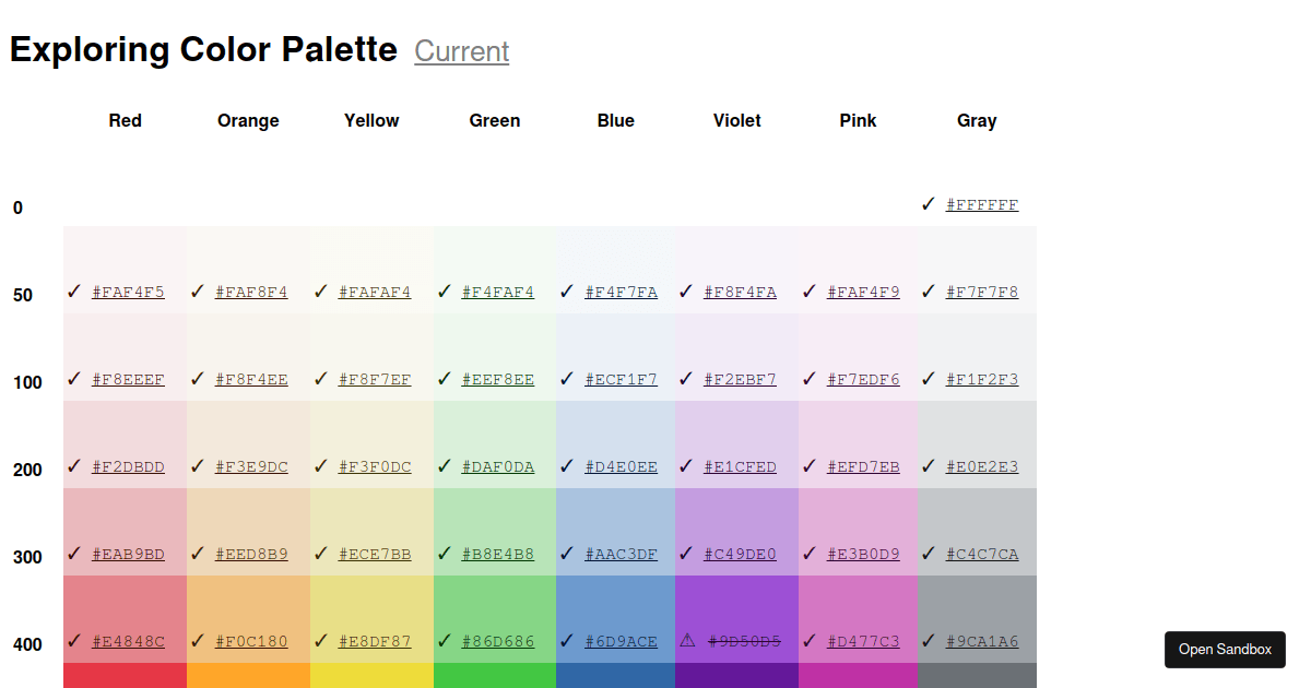 color palette generator - Codesandbox