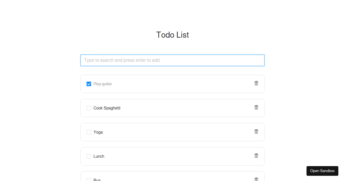 FP Todo Demo - Animated - Codesandbox