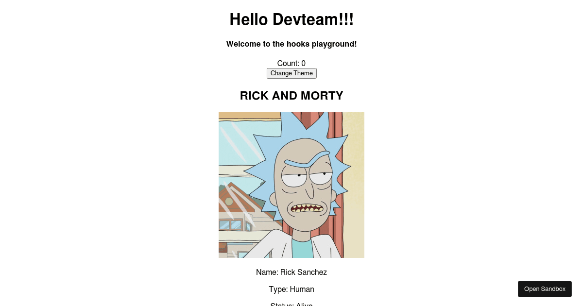 hooks-playground - Codesandbox