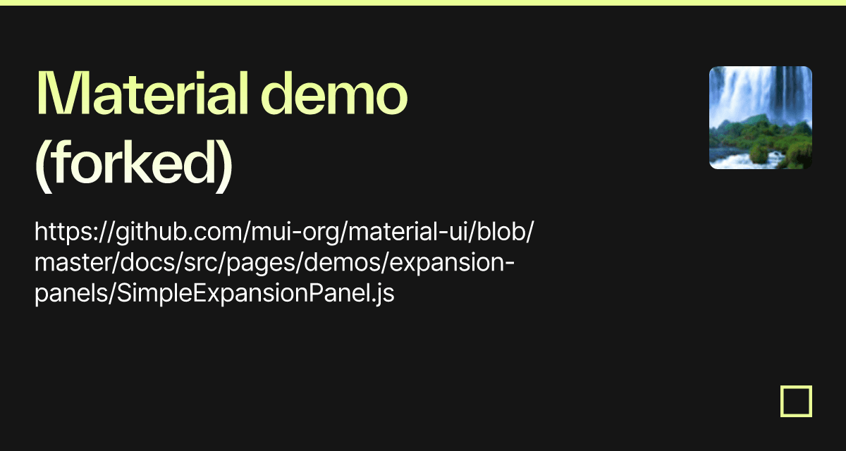 Material demo (forked) - Codesandbox