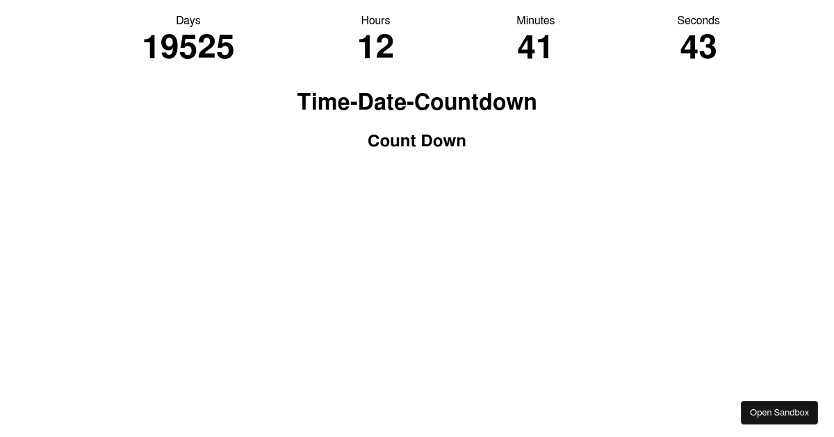 Date Countdown timer (forked) - Codesandbox Date Countdown timer (forked) - Codesandbox