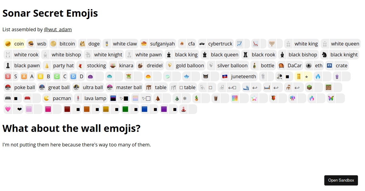 sonar secret emojis - Codesandbox