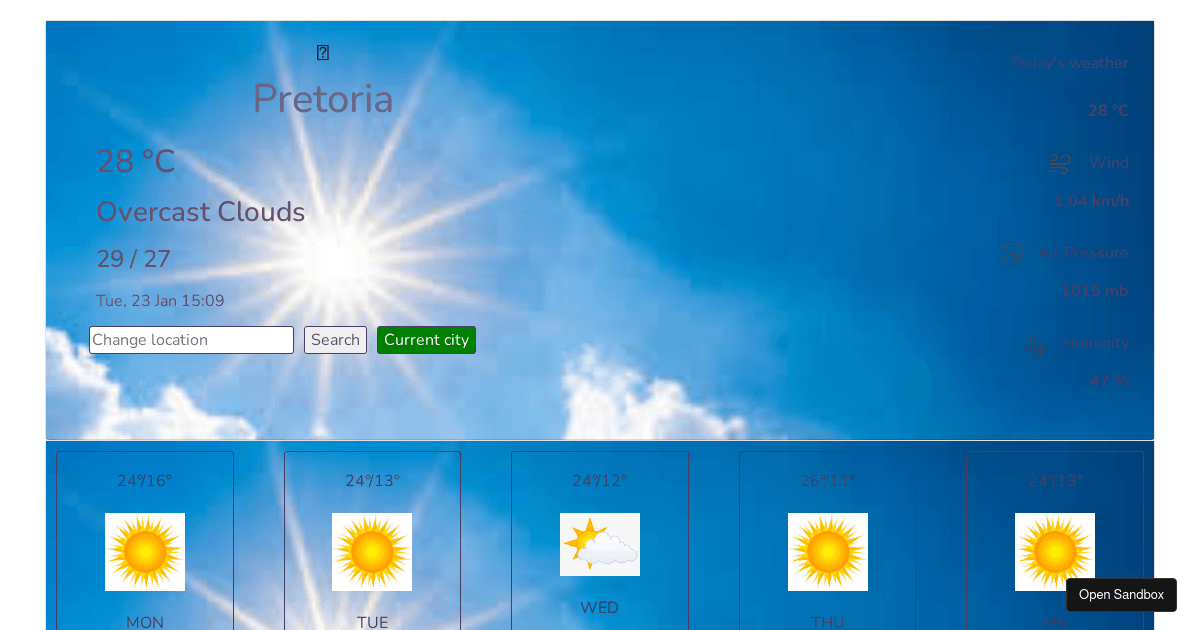 weatherApp - Codesandbox