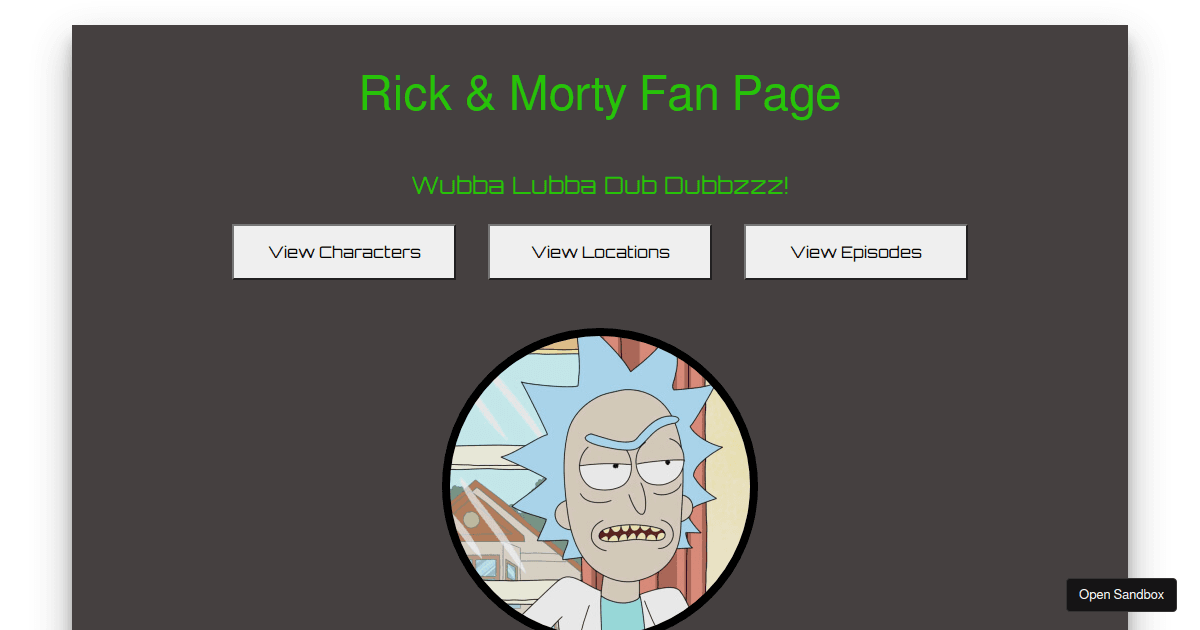 rick-and-morty-sprint-challenge - Codesandbox