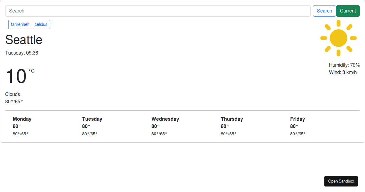 Weather-Sandbox - Codesandbox