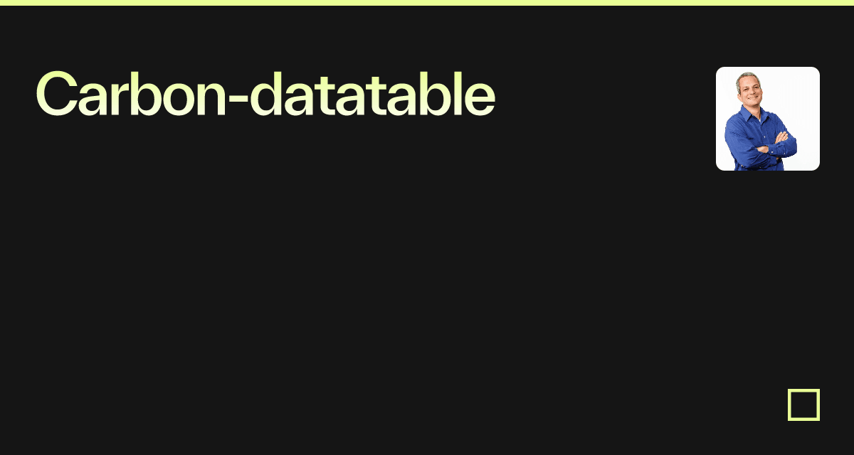 Carbon-datatable - Codesandbox