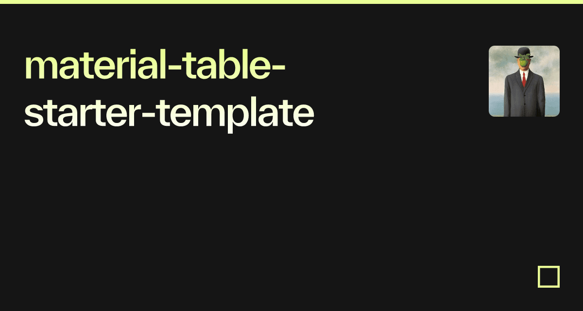 material-table-starter-template - Codesandbox material-table-starter-template - Codesandbox