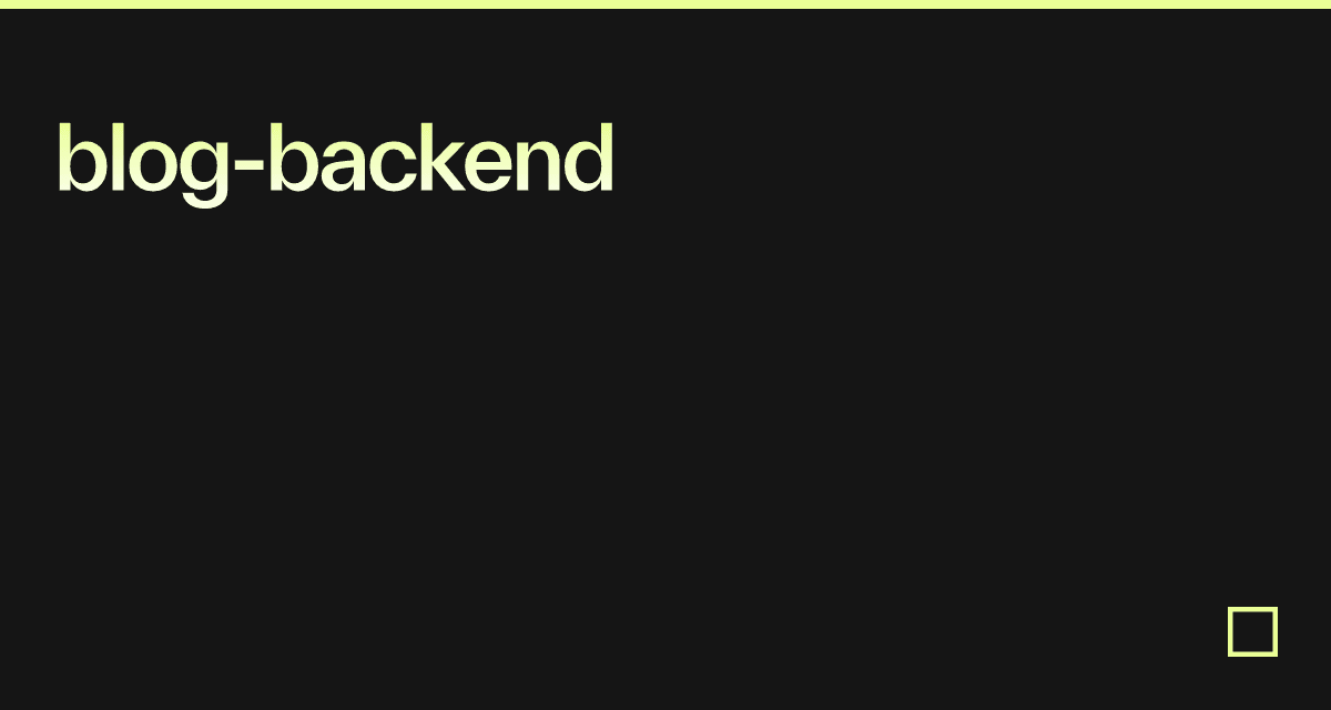 blog-backend - Codesandbox