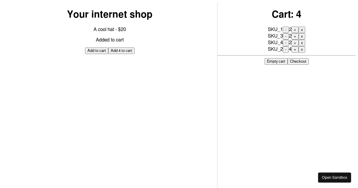 Use Cart Initial Cart With Local Storage Example Codesandbox