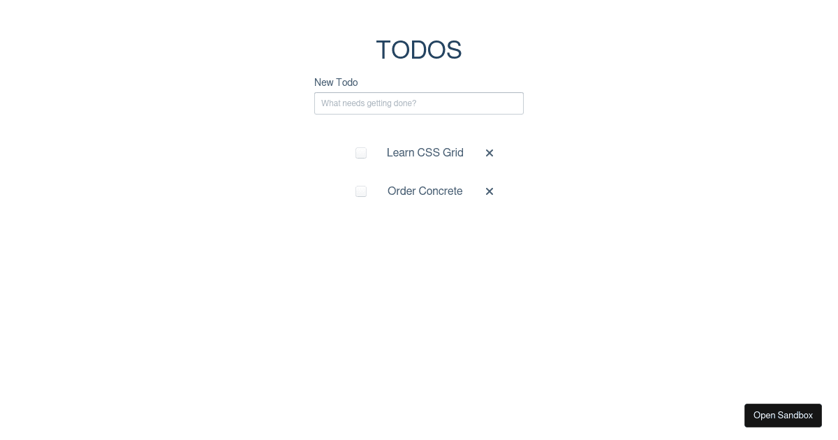 React Hooks Todo Codesandbox