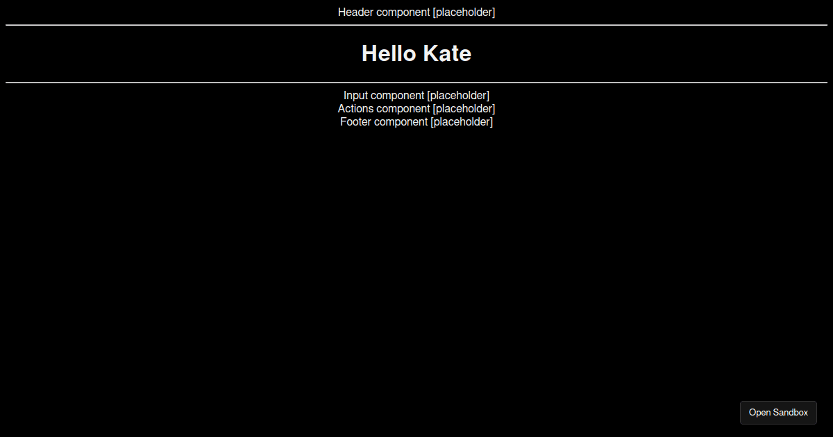 Hello Kate (forked) - Codesandbox