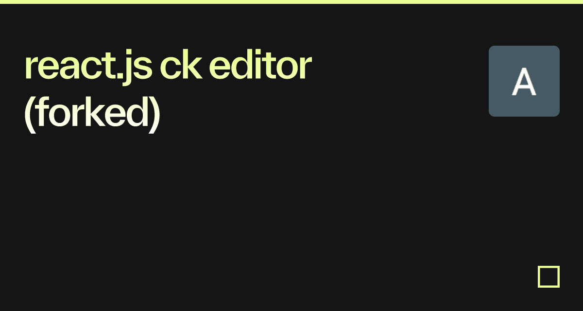 react.js ck editor (forked) - Codesandbox