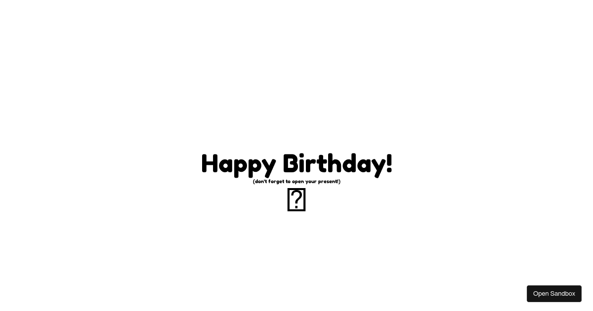 Birthday Card - Codesandbox