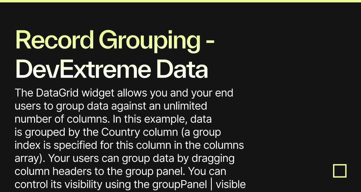 Record Grouping - DevExtreme Data Grid - Codesandbox