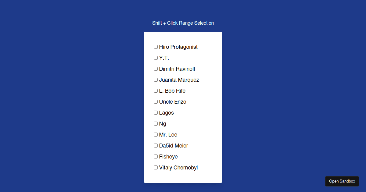 Shift+Click Demo (VueJs) - Codesandbox