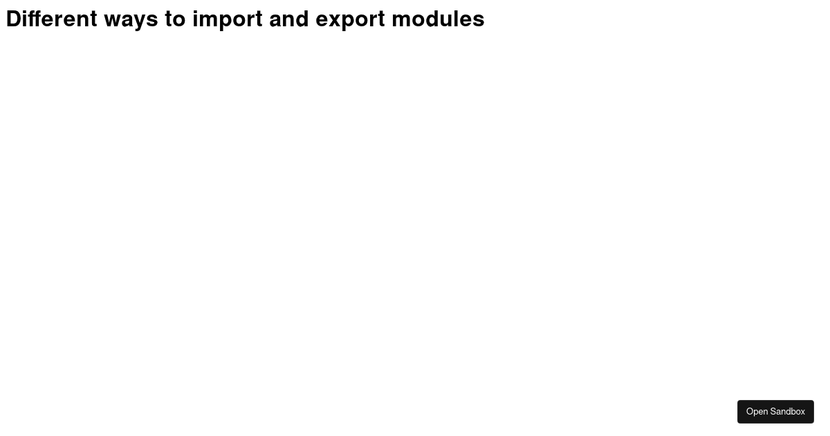 Module Imports and Exports - Codesandbox