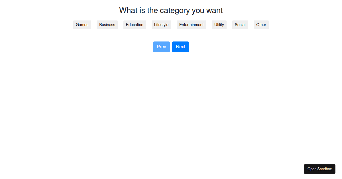 Dynamic Question Answer - Codesandbox