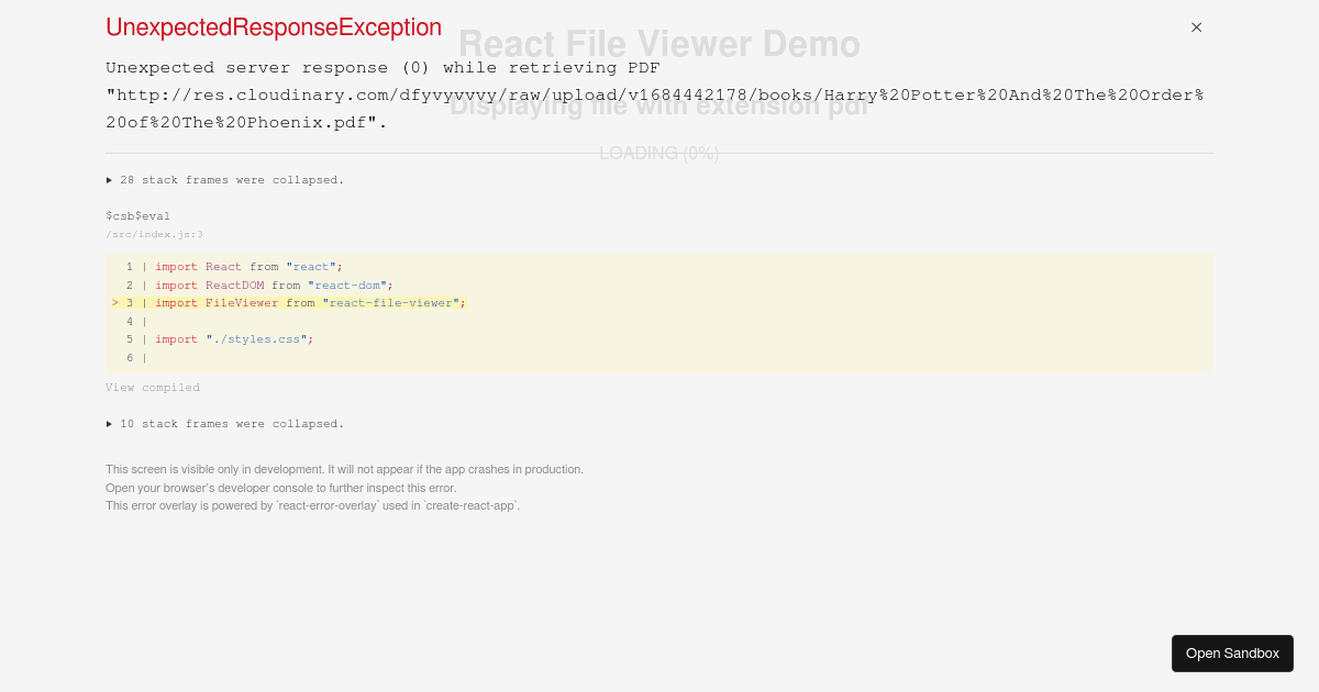 React File Viewer Forked Codesandbox 