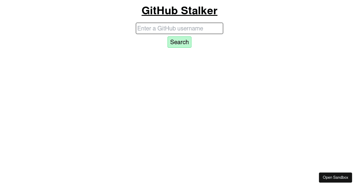 github-stalker - Codesandbox
