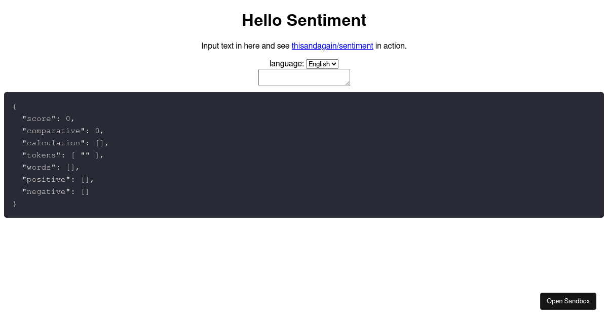 react-sentiment-analysis-example (forked) - Codesandbox