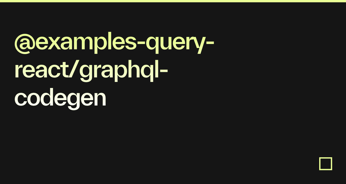@examples-query-react/graphql-codegen - Codesandbox