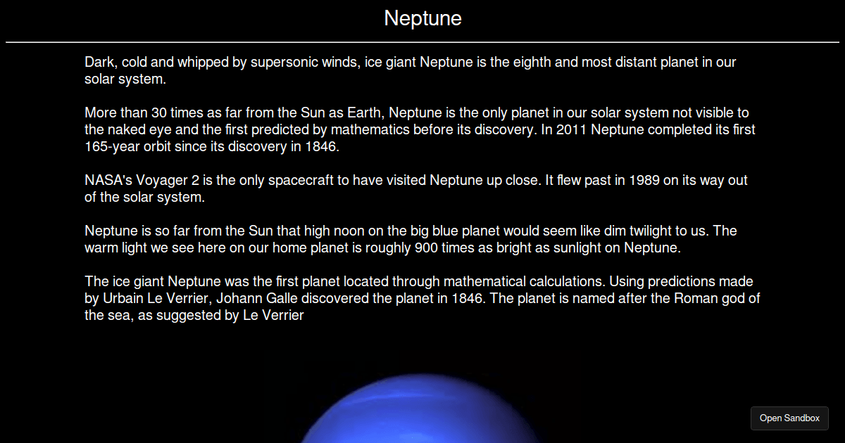 Neptune - Codesandbox