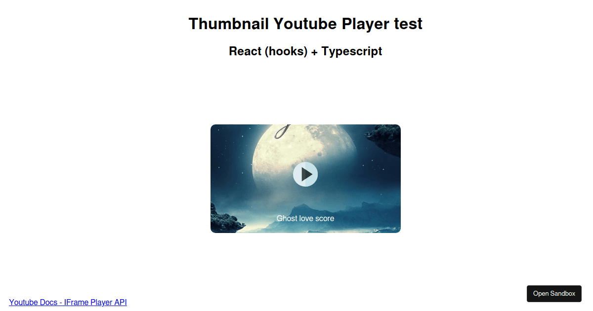 typescript react (hooks) : youtube iframe video player - Codesandbox typescript react (hooks) : youtube iframe video player - Codesandbox