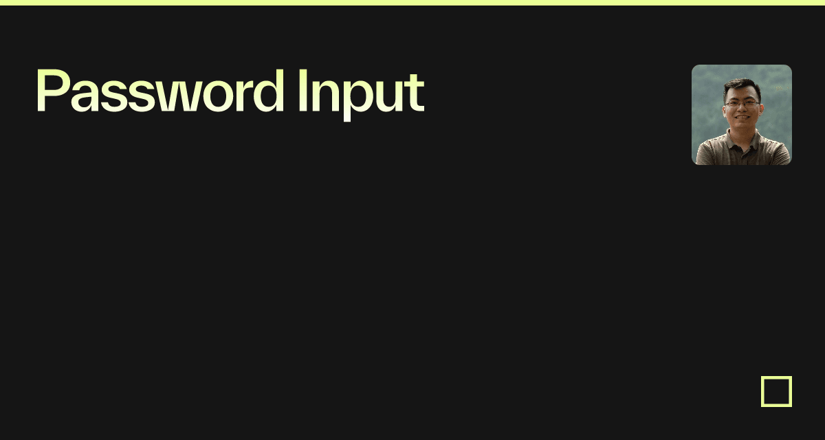 Password Input - Codesandbox