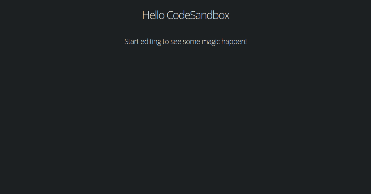 CodeSandbox Component Template - Codesandbox