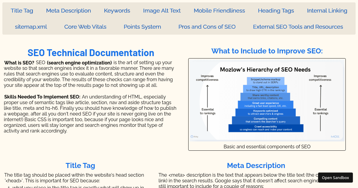 Technical Document - Codesandbox