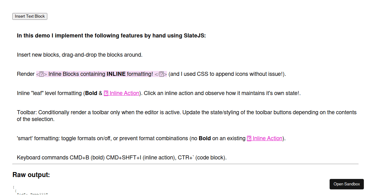 Slate Demo (completed) (forked) - Codesandbox