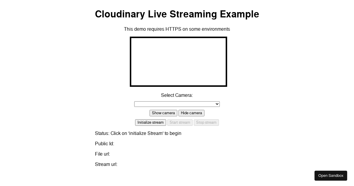 cloudinary/cloudinary-js-streaming: vanilla - Codesandbox