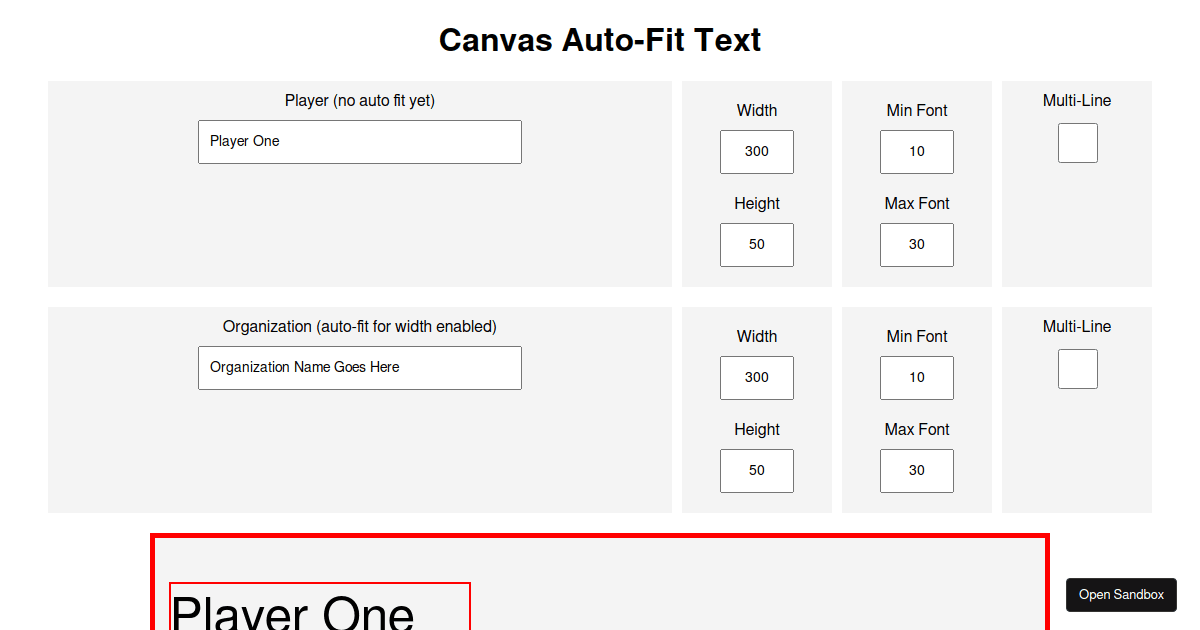 canvas-text-auto-fit - Codesandbox