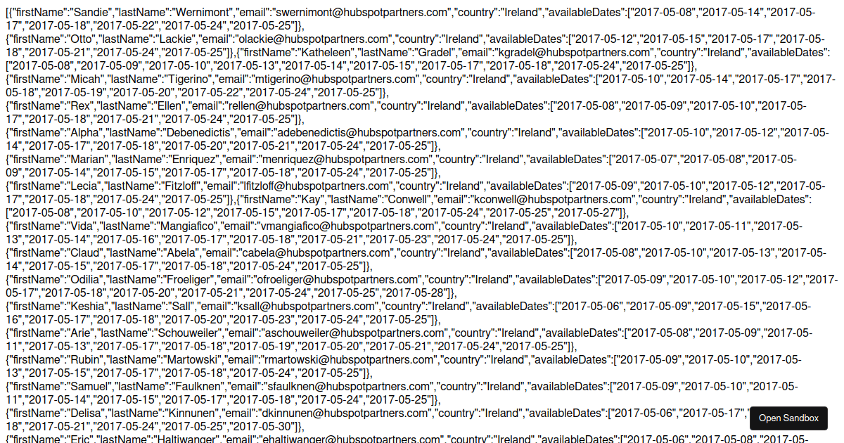 hubspot-assignment - Codesandbox