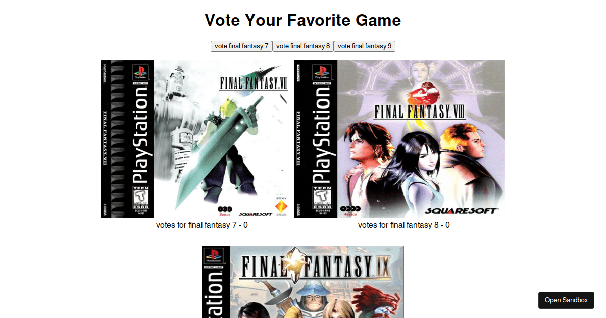 Voting App (ReactJS w/ Redux) - Codesandbox