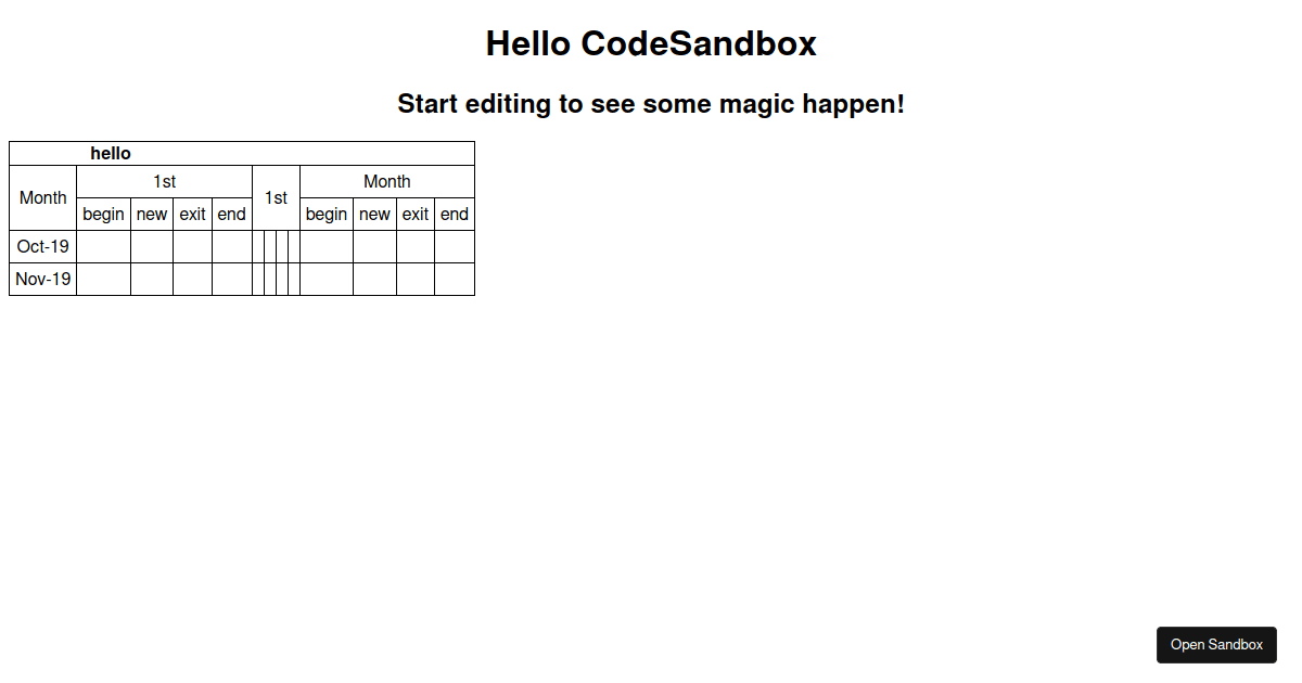 Custom Table - Codesandbox