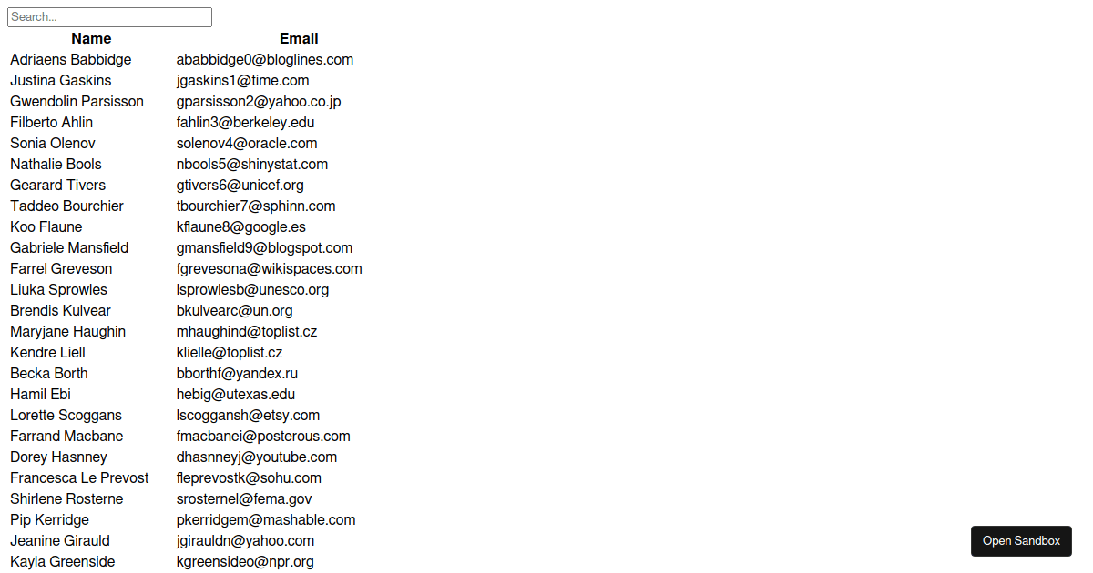 vanilla-js-search - Codesandbox