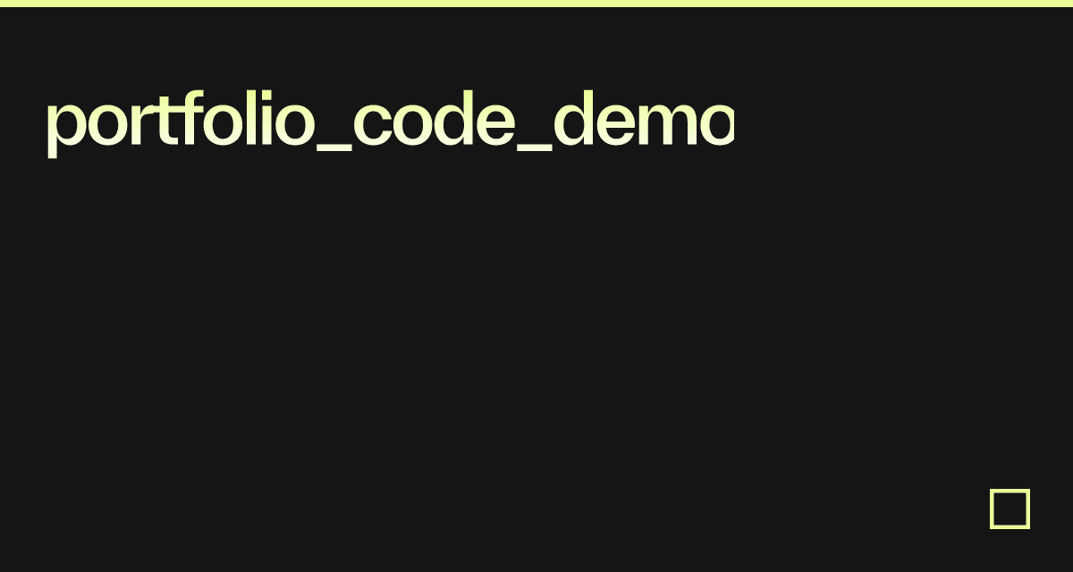 portfolio_code_demo1 - Codesandbox