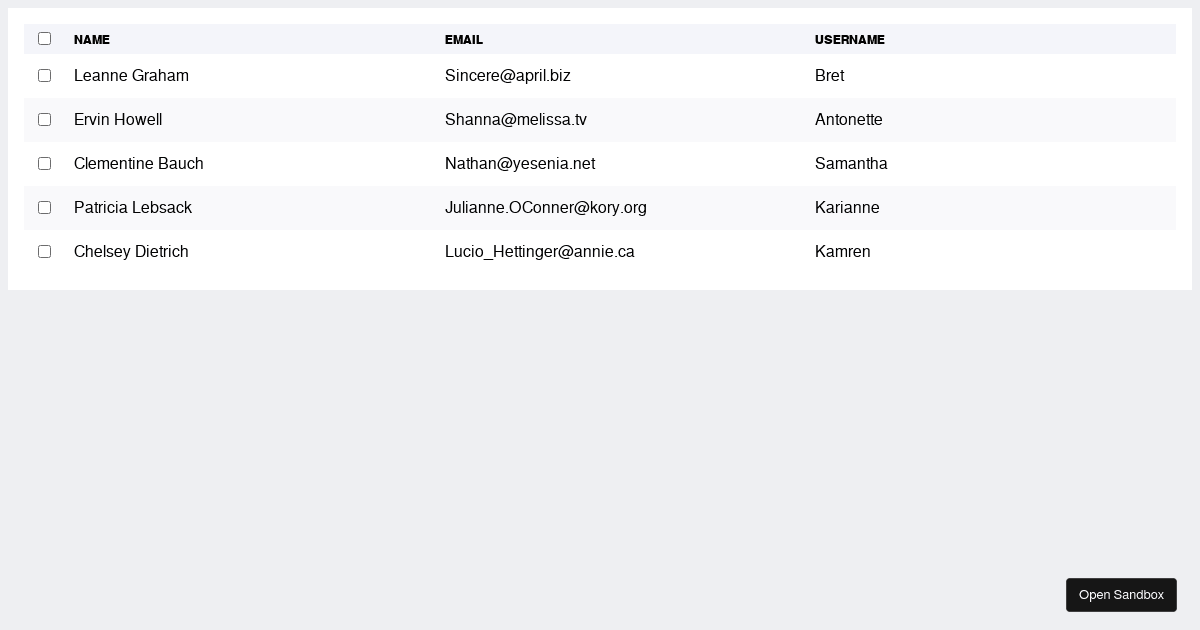 grid table - Codesandbox