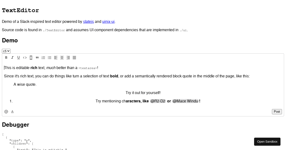text-editor (v5 - AST types and utils) - Codesandbox