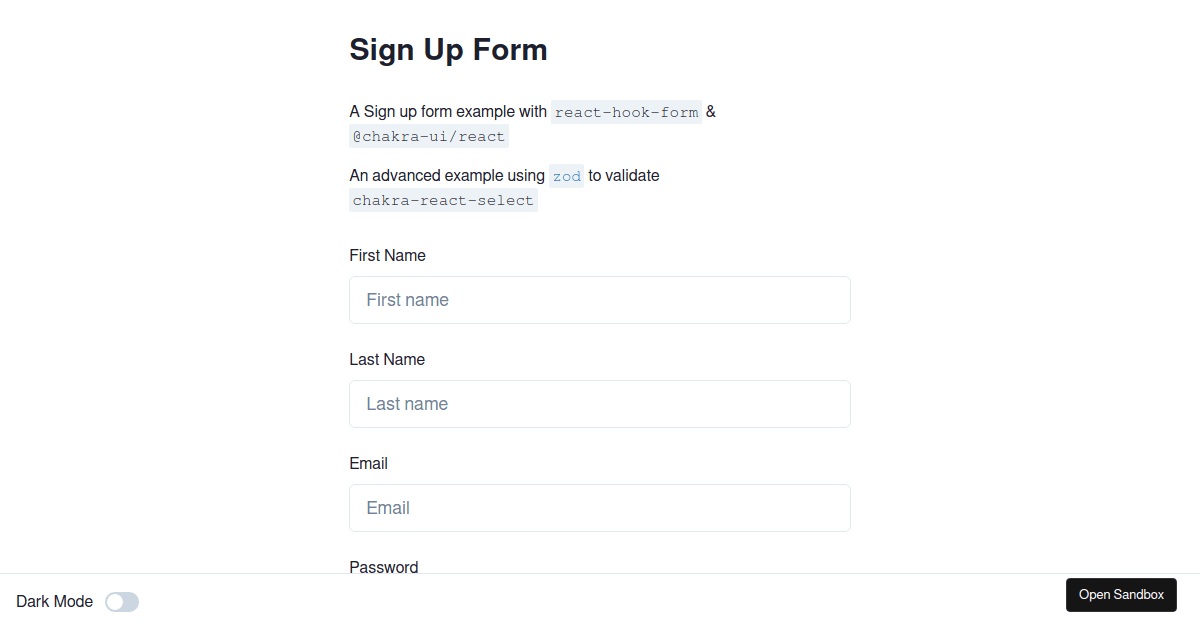 Chakra React Select Responsive Size Example Codesandbox