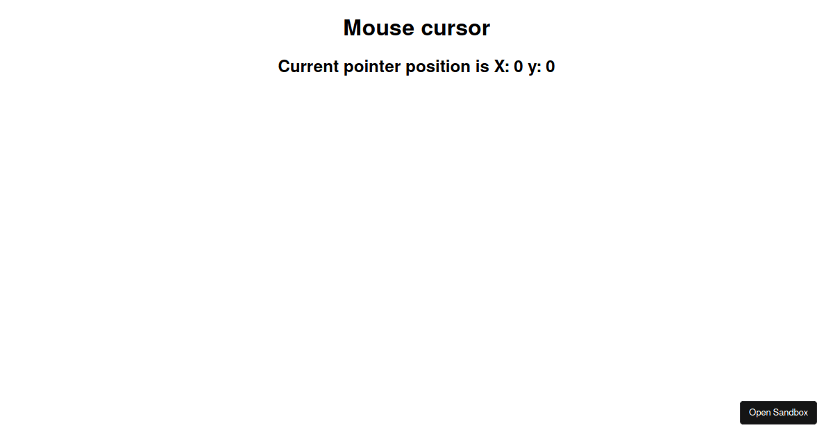 mouse position - Codesandbox