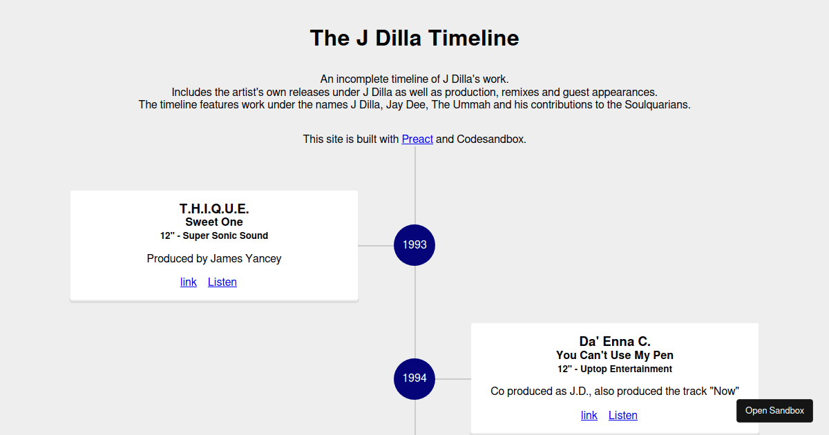j-dilla-timeline - Codesandbox