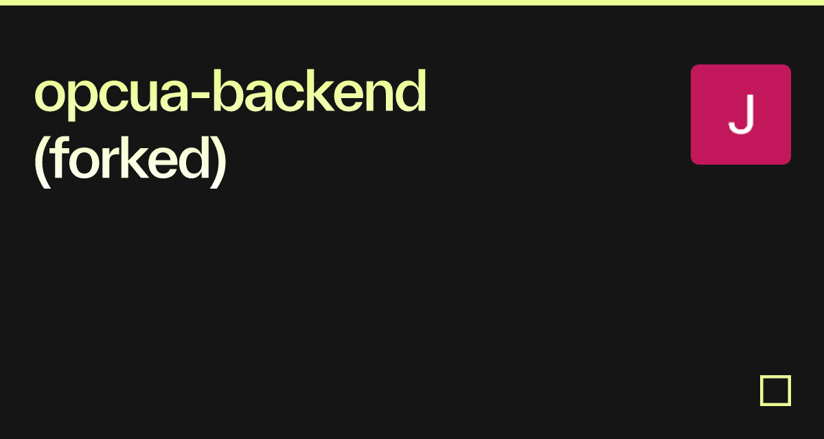 opcua-backend (forked) - Codesandbox