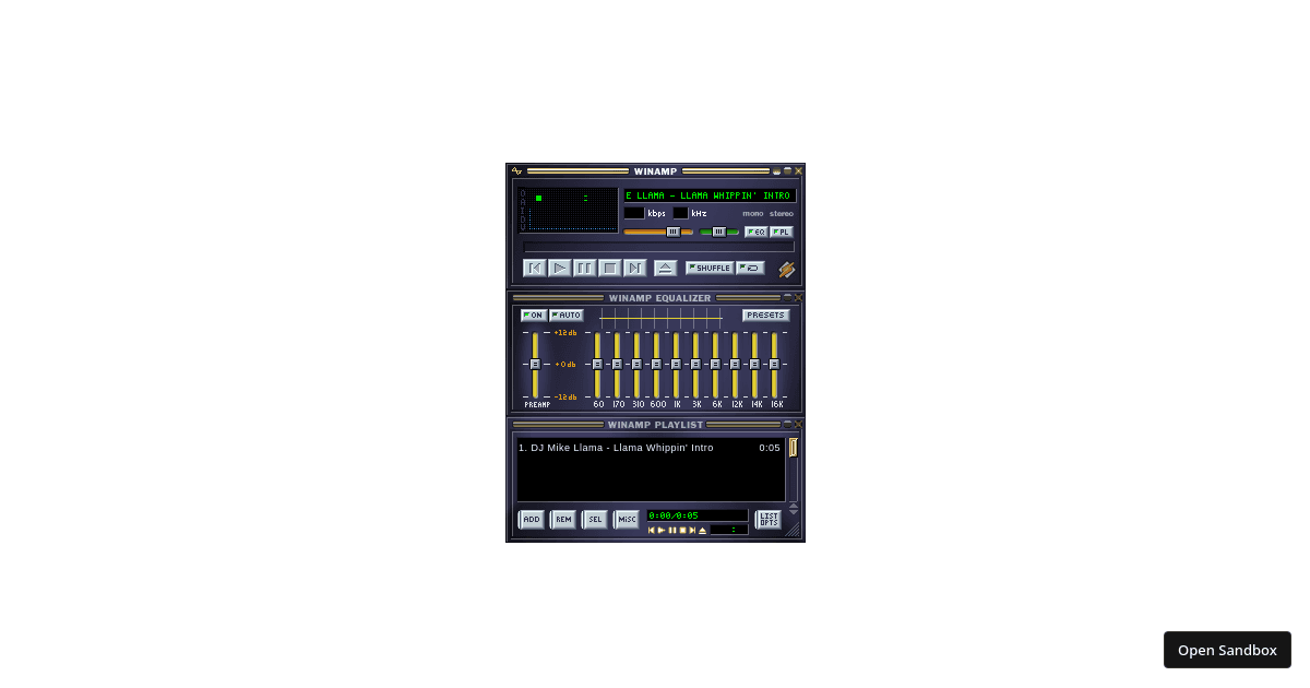 webamp-webpack-example - Codesandbox