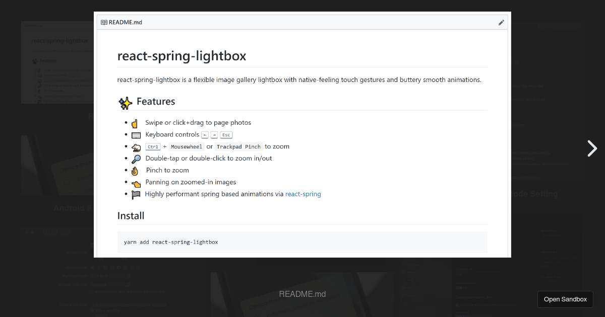 React Spring Lightbox Mosaic Codesandbox