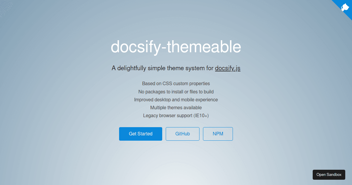 Demo: docsify-themeable - Codesandbox